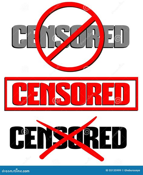 Set Prohibition With Word Censored Stock Vector Illustration Of Word Music 55135999