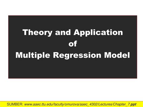 Ppt Theory And Application Of Multiple Regression Model Powerpoint