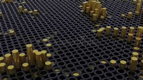 3d Animation With Rising Columns Design Columns Rise From Holes In Field Stock Illustration