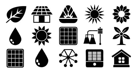 Various Solar Energy Icons On A White Background 50890081 Vector Art At Vecteezy