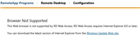 Rds 2008 Browser Not Supported Ie10 Ie11