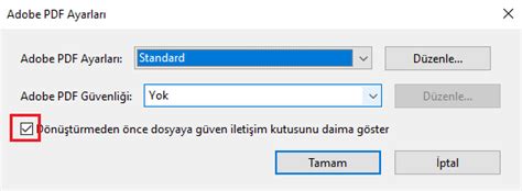 Postscript Pdf Dosya Dönüştürmesinden önce Güvenlik Uyarısı Iletişim