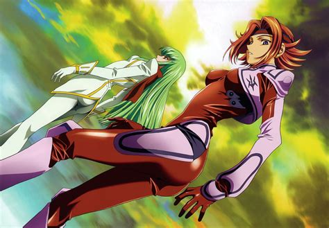 Anime Artwork Anime Girls Tight Clothing Ass Kallen Stadtfeld Cc Redhead Green Hair