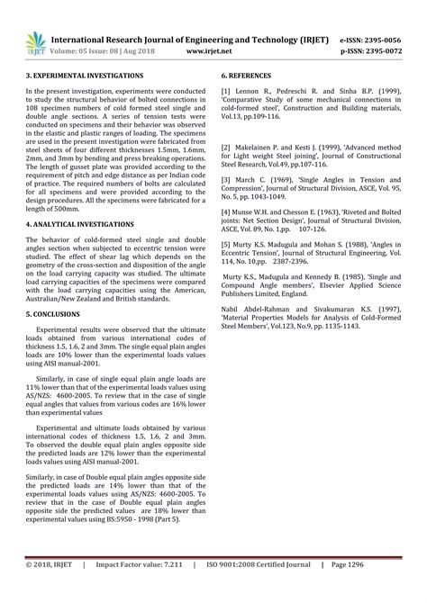 Irjet Comparision Between Experimental And Analytical Investigation Of