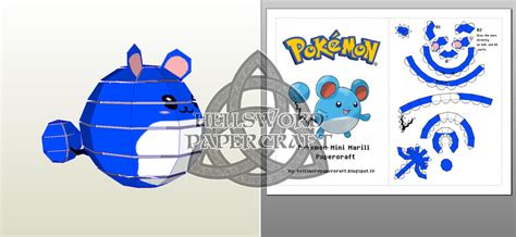 Pokemon Mini Marill Papercraft Preview By Hellswordpapercraft On Deviantart
