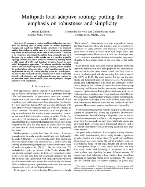 pdf multipath load adaptive routing putting the emphasis on robustness and simplicity