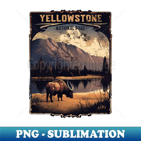 Yellowstone National Park Bisons Modern Sublimation Png Fi Inspire