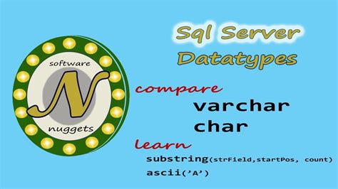 Sql Server L2 Compare The Varchar And Char Data Types Youtube
