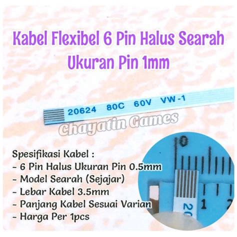 Jual Kabel Flexibel 6 Pin Halus Searah Panjang Sesuai Pilihan Varian