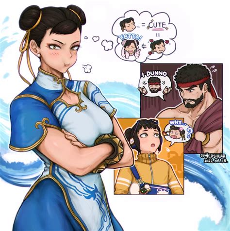 Chun Li Ryu And Li Fen Street Fighter And 1 More Drawn By Hershuar