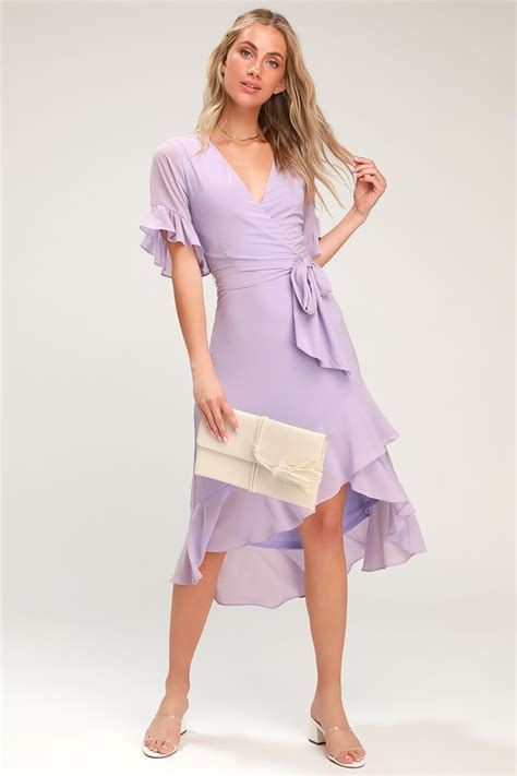 Sexy Lavender Dress High Low Dress High Low Wrap Dress Lulus