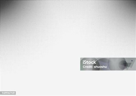 Abstrak Hitam Dan Putih Kurva Bulat Monokrom Halftone Pola Banner Latar