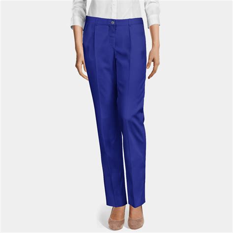 Royal Blue Wool Blends Pleated Dress Pants Sumissura