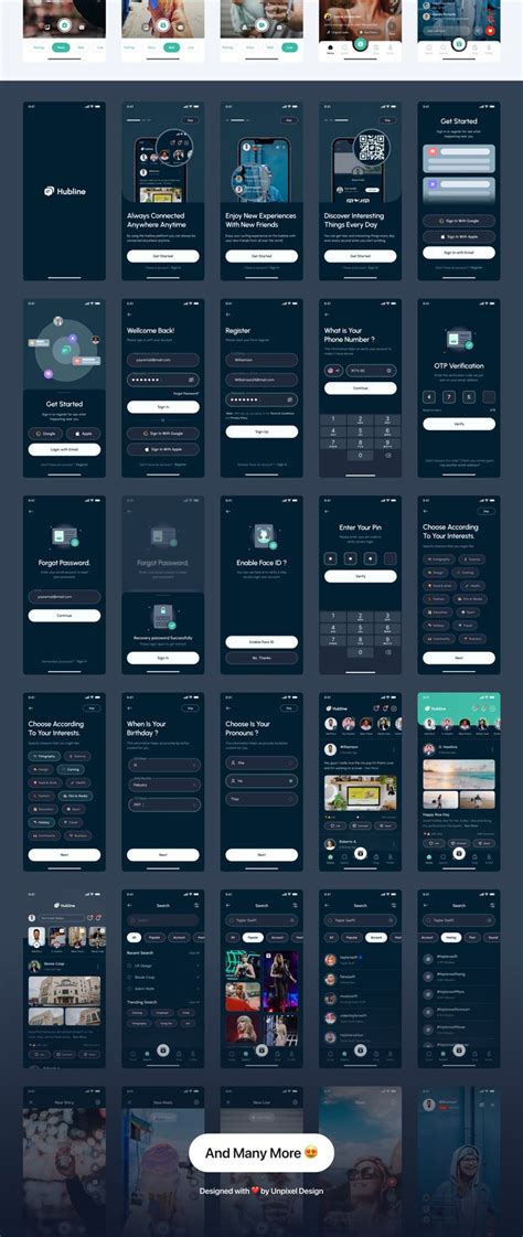Hubline Social Network Mobile App Ui Kit — Figma Resources On Ui8