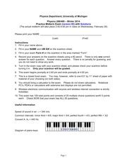 Midterm Practice Exam With Solutions Physics Department University Of Michigan Physics