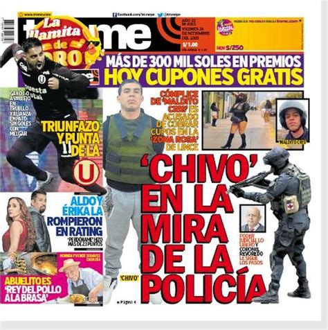 Portada Impresa De Trome Del Viernes 29 De Septiembre De 2023 ‘chivo