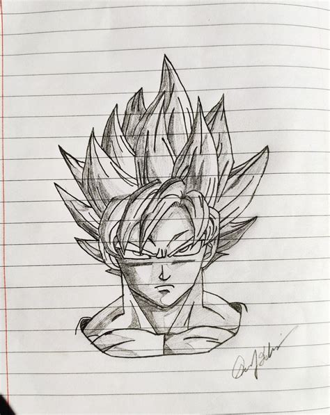 Goku From Dragon Ball Z Pencil Sketch Sketches Animation Art