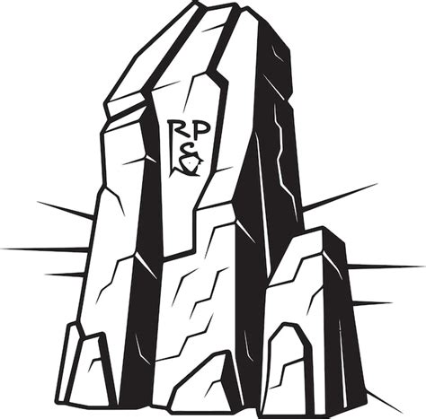 Un Dessin Dune Structure En Pierre Avec Les Lettres P Et R Dessus Vecteur Premium Généré à