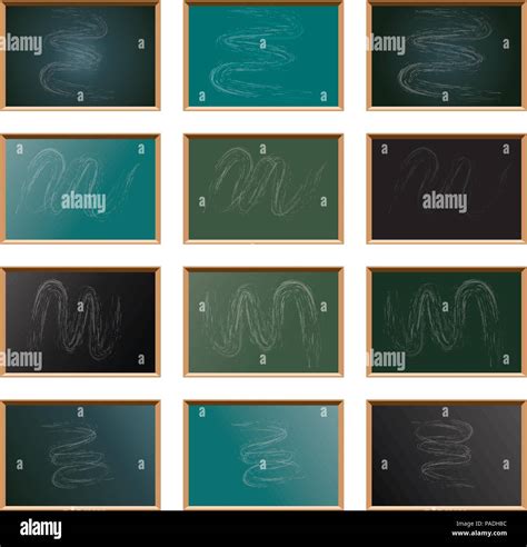 Vector Set Of School Blackboard Empty Icons Board Frames For Education