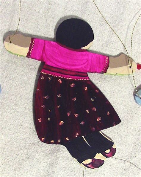 Folk Art Girls Jump Roping Set Of 5 Ornaments Wooden Hand Etsy