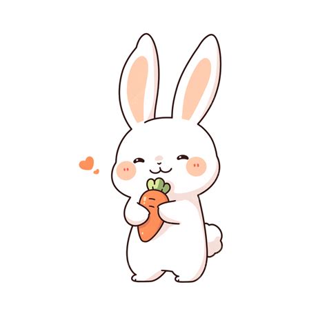 Cute Rabbit Carrot Hand Drawn Elements Cartoon Hand Clipart Rabbit