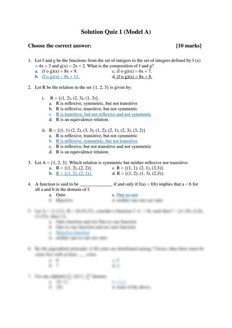 SOLUTION Quiz Model A Automata And Solution Studypool
