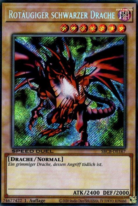 Recollectibles Sammelkarte Yugioh Karte Rotäugiger Schwarzer Drache V