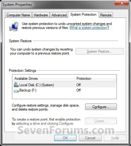 System Protection Properties Shortcut Create Tutorials
