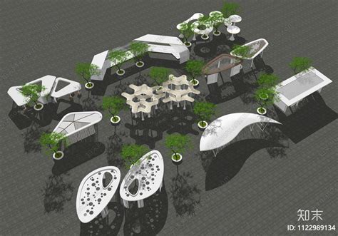 现代廊架su模型下载【id1122989134】知末su模型网