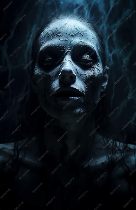 Premium Ai Image Horror Possessed Girl Hollow Movie Poster Skeleton