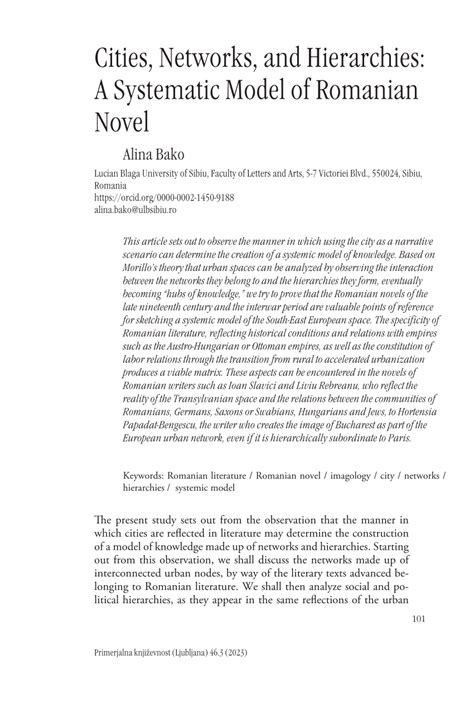 pdf cities networks and hierarchies a systematic model of romanian