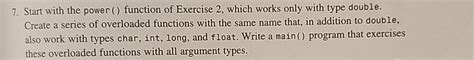 Solved Start With The Power Function Of Exercise Chegg
