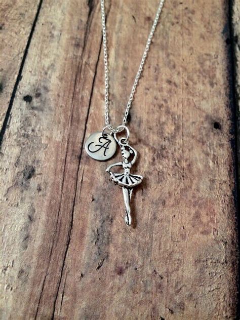 Ballerina Initial Necklace Ballet Jewelry T For Dancer