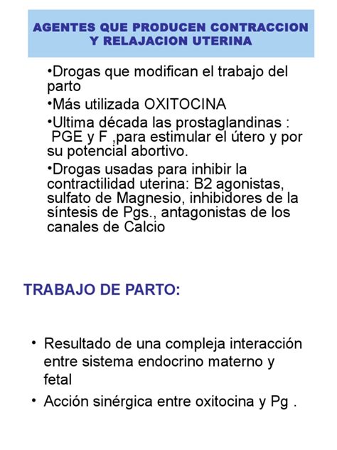 Oxitocina Parto El Embarazo