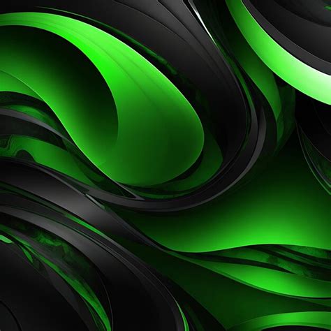 Premium Photo Green And Black Abstract Wallpaper Ai Generated