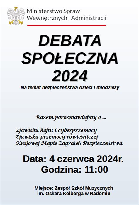 Zaproszenie na debatę społeczną Aktualności KMP w Radomiu