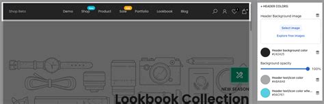 Header Menu Config