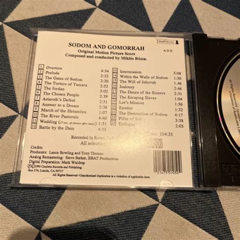 Miklos Rozsa Sodom And Gomorrah Original Soundtrack Cd Vgc Eur 583