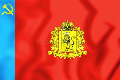 3D Flag of Vladimir Oblast, Russia. Stock Illustration - Illustration ...