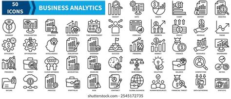 Data Analytics Icon Collection Setdata Analytics Stock Vector Royalty