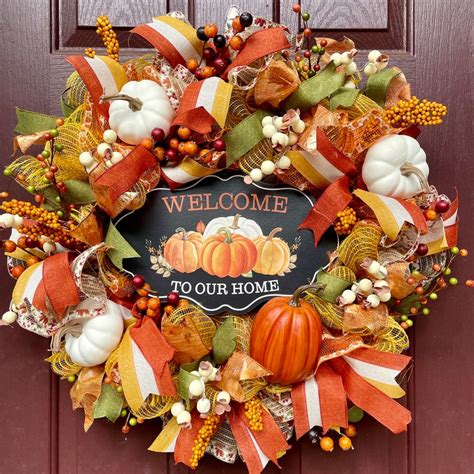 Fall Mesh Wreaths Etsy