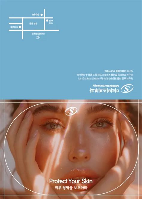 파란색과 베이지의 세련된 피부 관리 홍보 미리캔버스