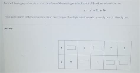 Solved For The Following Equation Determine The Values Of Chegg
