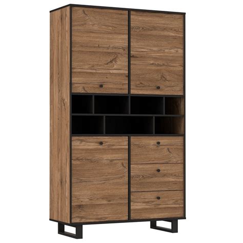 Newroom Sideboard Lusina Sideboard Eiche Und Schwarz Modern Sideboard
