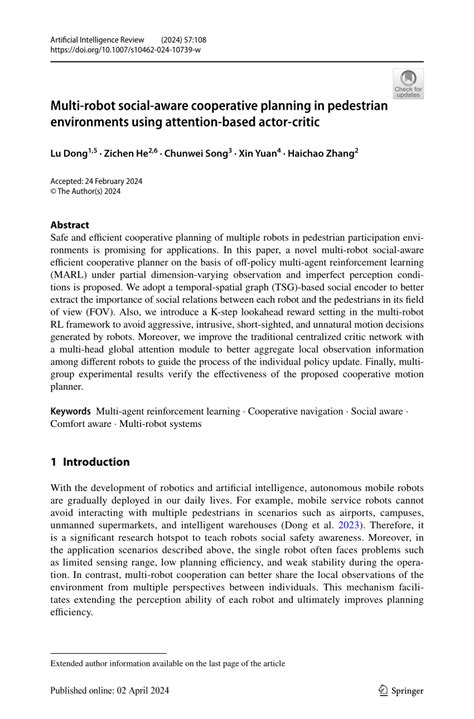 Pdf Multi Robot Social Aware Cooperative Planning In Pedestrian