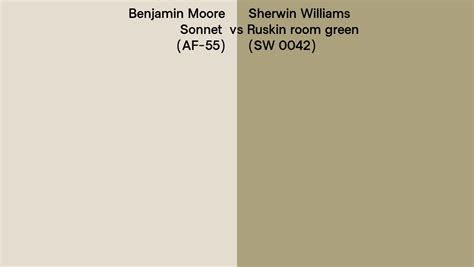 Benjamin Moore Sonnet Af 55 Vs Sherwin Williams Ruskin Room Green Sw
