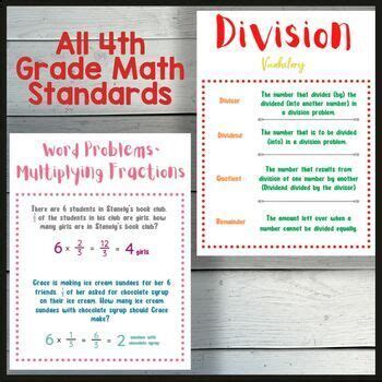 Th Grade Math Anchor Charts FOR ALL MATH STANDARDS TpT
