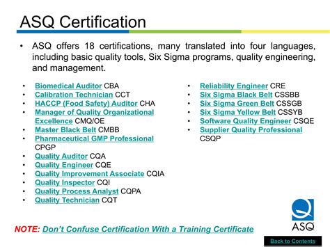 Overview Of ASQ Certified Quality Auditor CQA PDF Business Business And Finance