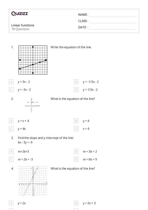 50 Linear Functions Worksheets On Quizizz Free And Printable