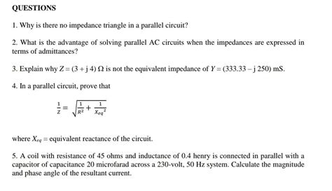 Solved Questions 1 Why Is There No Impedance Triangle In A